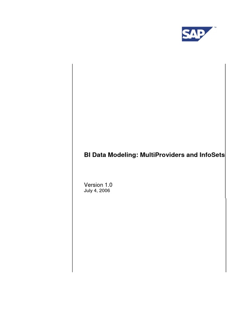 Modeling MultiProviders and InfoSets With SAP BW PDF | PDF | Data Model ...