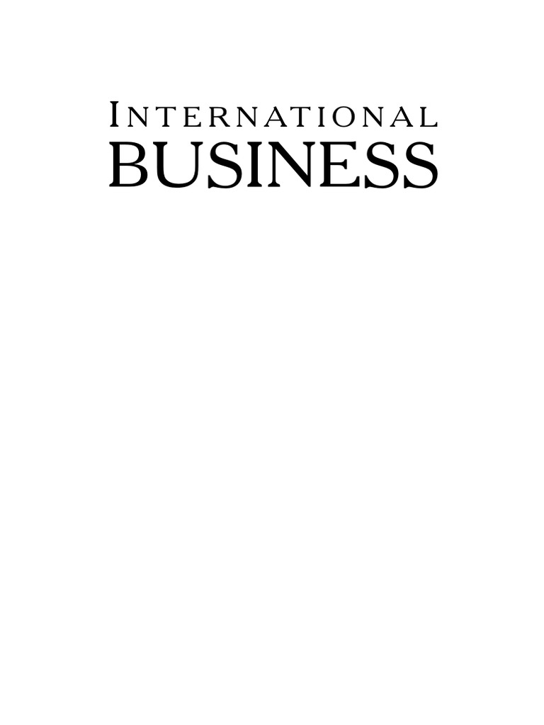 International Business Theory and Practice | PDF | International ...