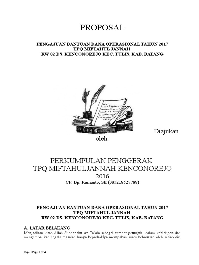 Proposal Dana TPQ Miftahul Jannah | PDF | Ilmu Sosial