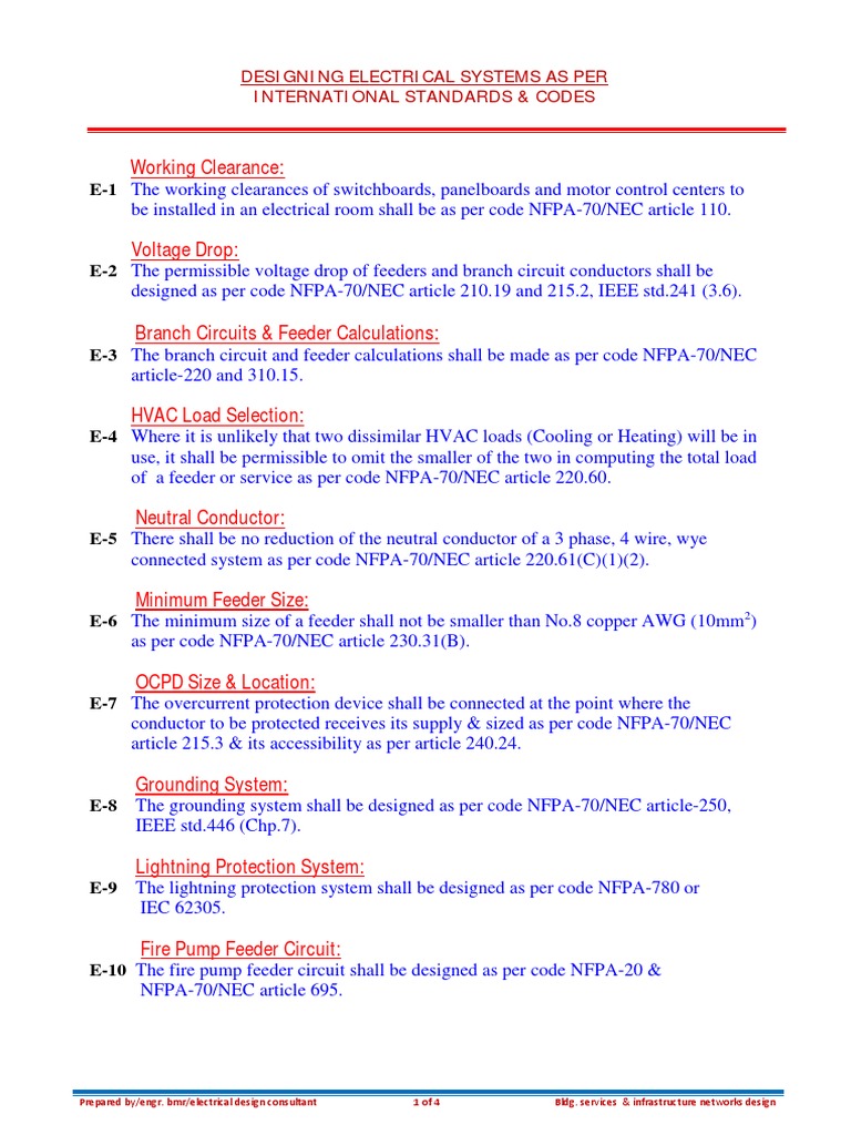 Working Clearance:: Designing Electrical Systems As Per International ...