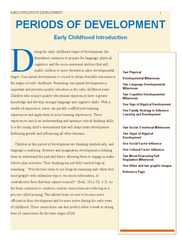 week 2 assignment early childhood fact sheet | Child Development ...