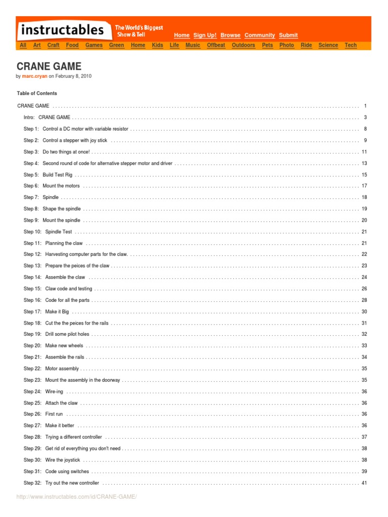 Build a Crane Game Step-by-Step | PDF | Manufactured Goods | Electrical ...
