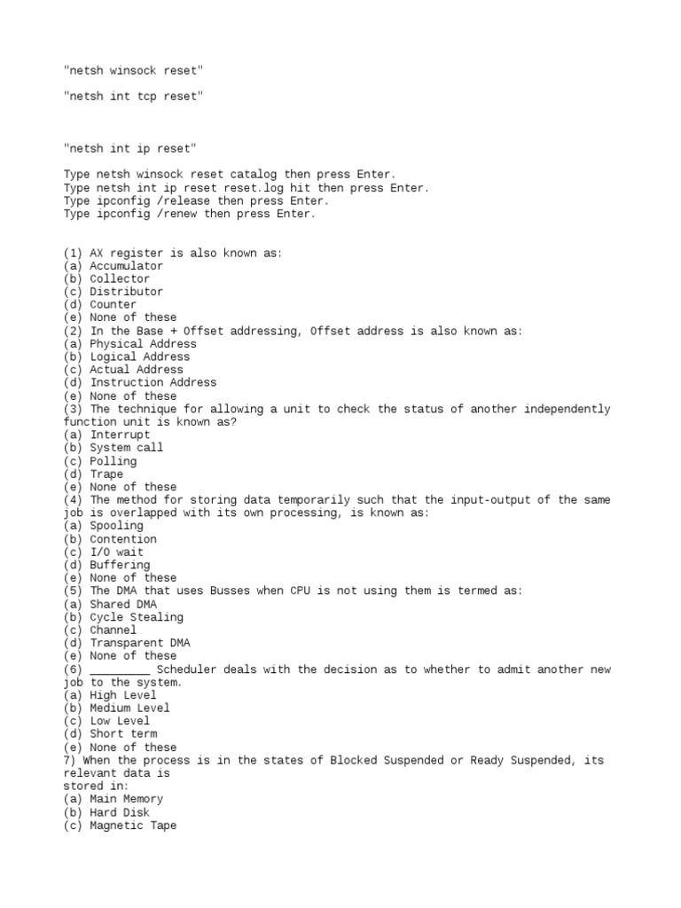 How To Solve Your Internet Connection Not Working Cmd Commands Pdf Communications Protocols 0269