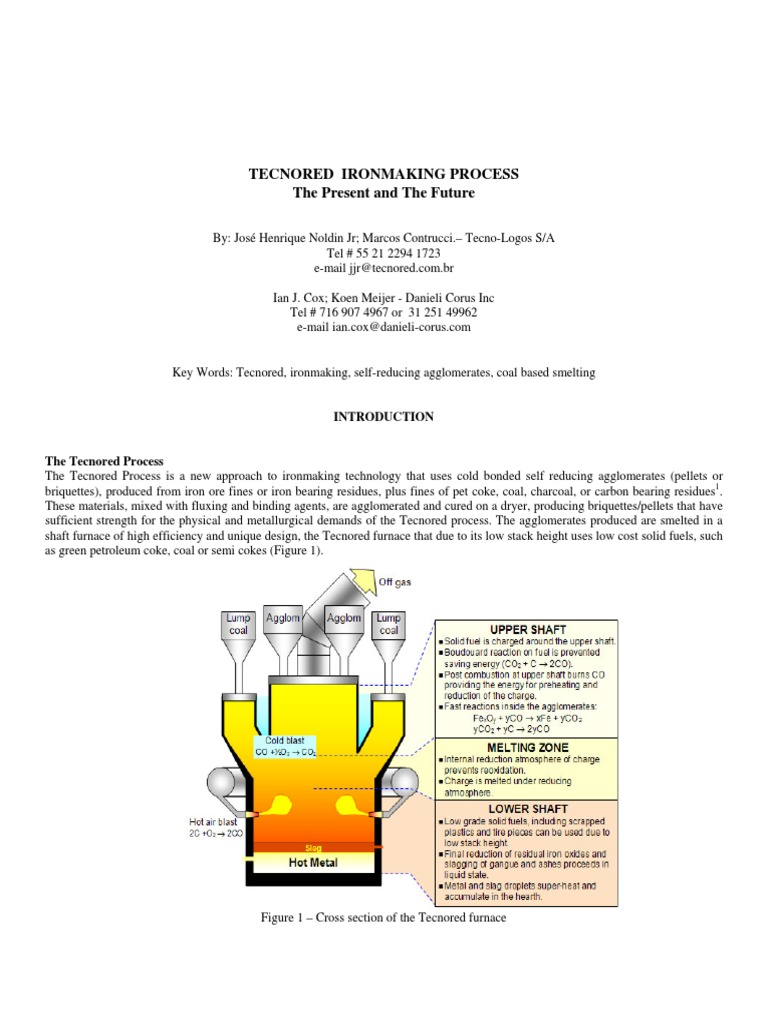 Tecnored Ironmaking Process | PDF | Bituminous Coal | Coal
