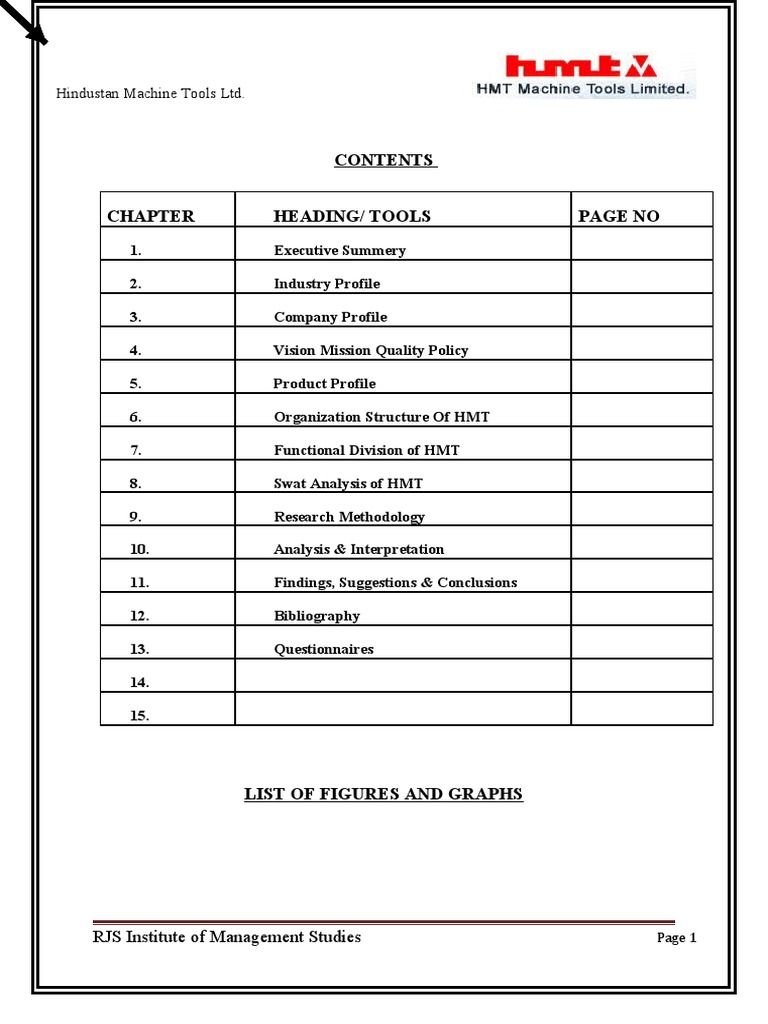 Hindustan Machine Tools LTD A4 Size 3a | PDF | Secondary Sector Of The ...