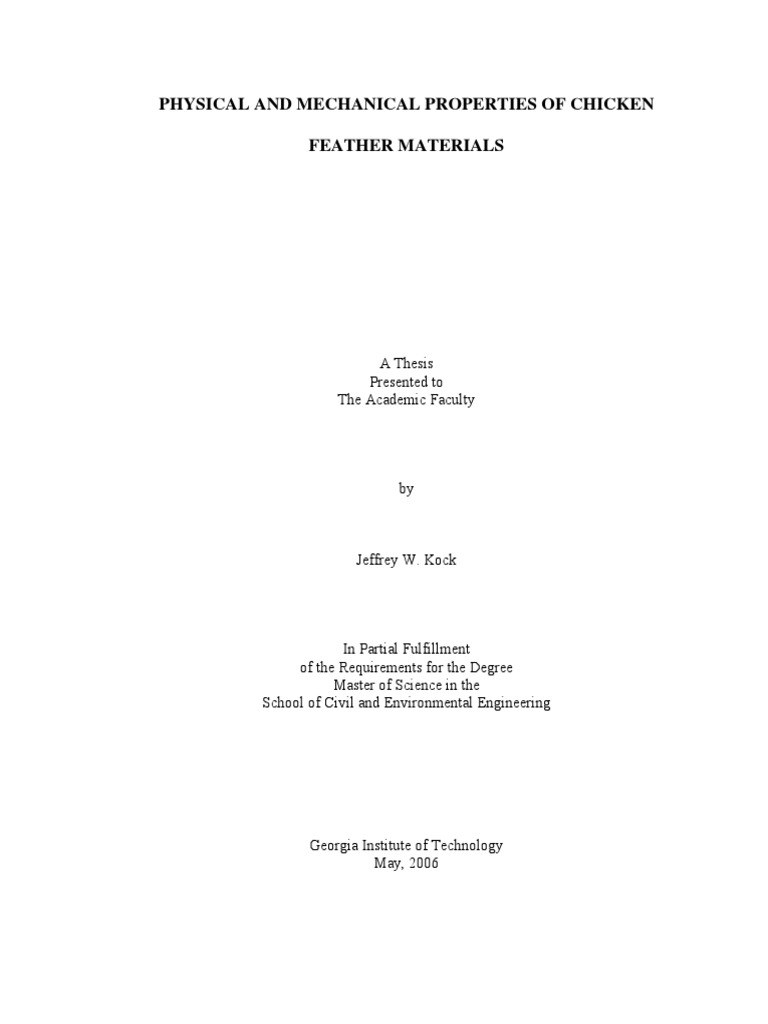Chicken Feather Material Properties | PDF | Feather | Composite Material