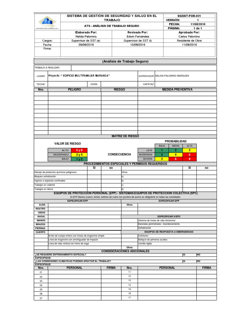 Formato de ATS Ok | PDF | Bienestar | Medicina