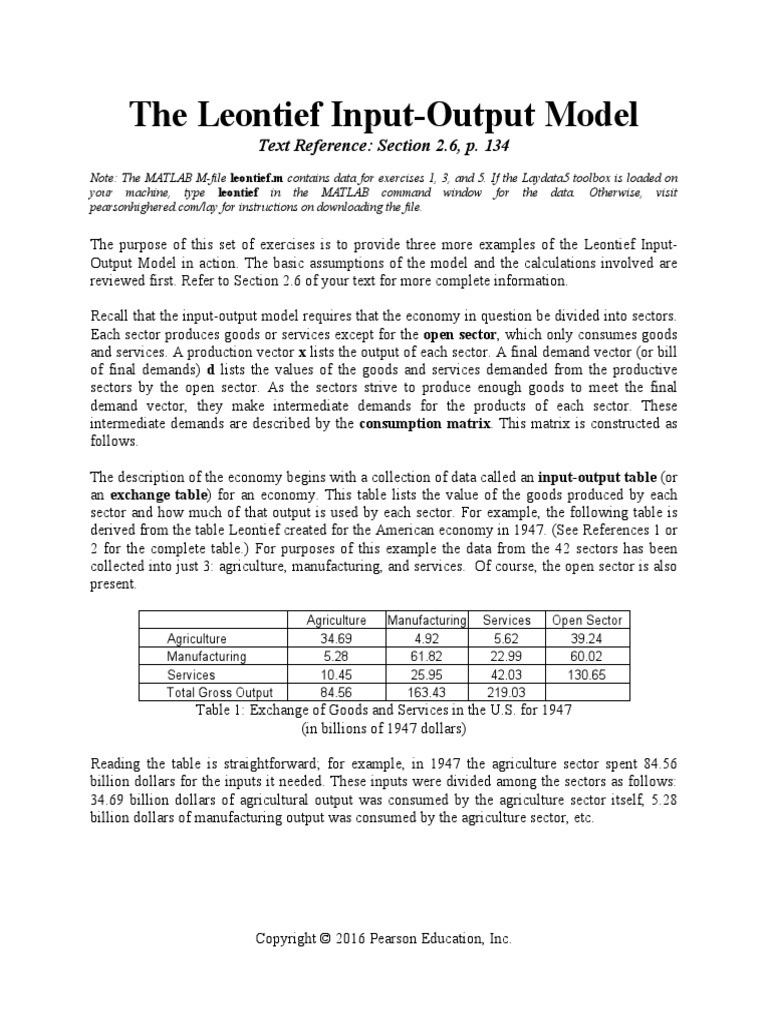 Leon Tief | PDF | Input–Output Model | Economics