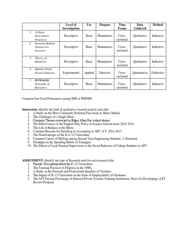 Level of Investigation | PDF | Qualitative Research | Cognition
