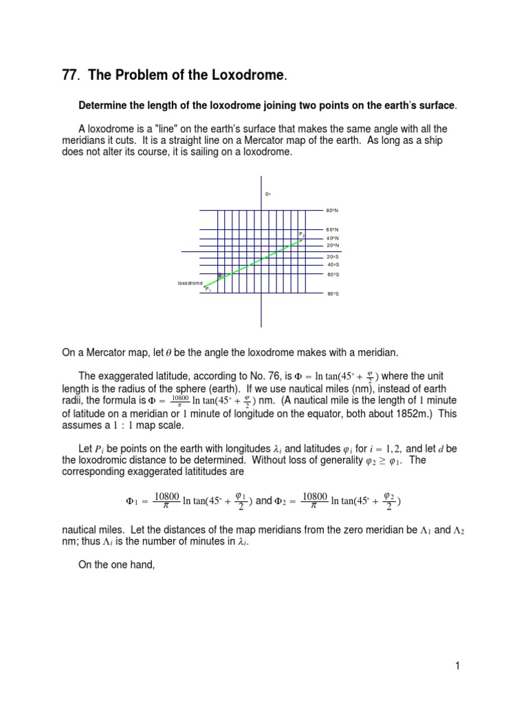 Problem of The Loxodrome | PDF | Trigonometric Functions | Latitude