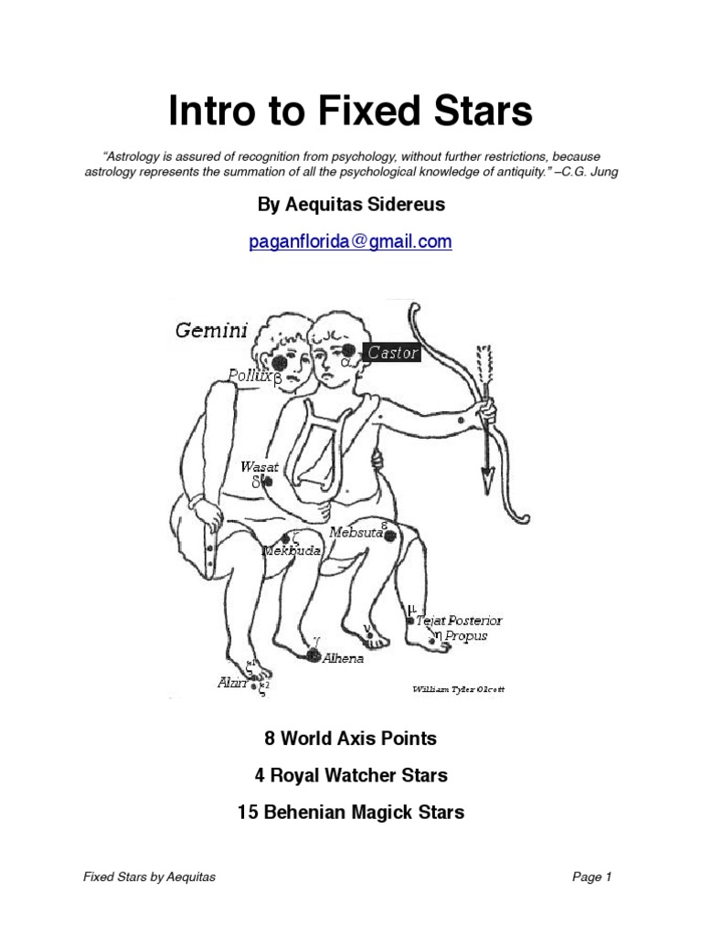 Fixed Stars Handout PDF | PDF | Astrological Sign | Zodiac