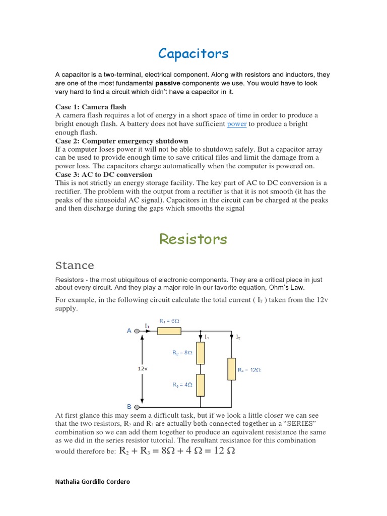 Resistors: Capacitors | PDF | Science & Mathematics | Computers