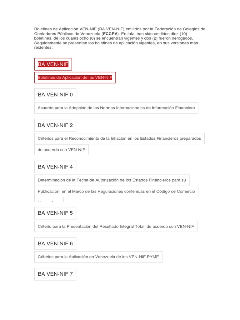 BA VEN-NIF Boletines de Aplicación | PDF | normas internacionales de ...