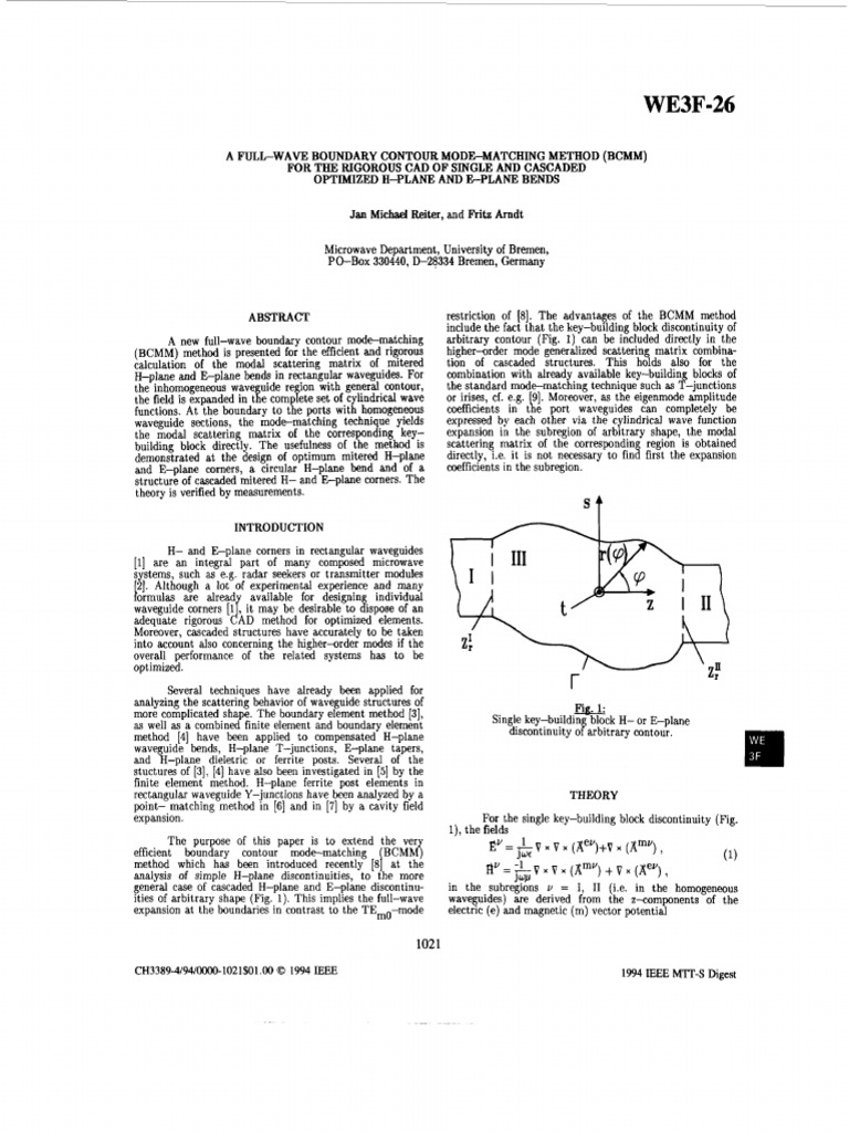 Optimal Miter Bend | PDF | Normal Mode | Waveguide