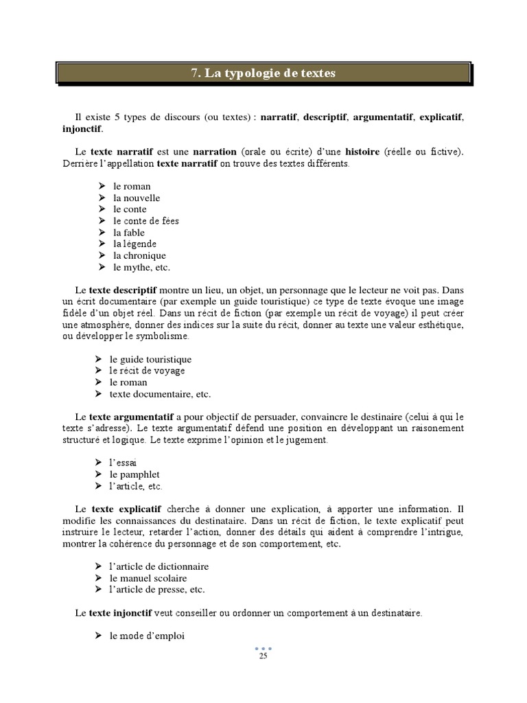 La Typologie de Textes: Injonctif | PDF | Romans | Fées
