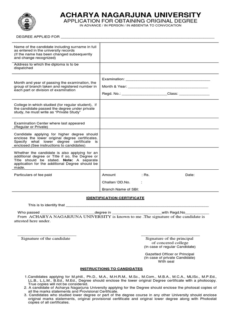 Od Application Anu PDF | PDF | Titles | Postgraduate Education