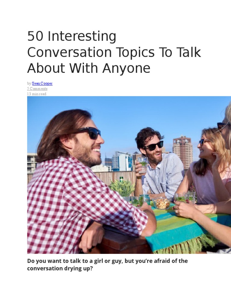 50 Interesting Conversation Topics | PDF | Conversation | Foods