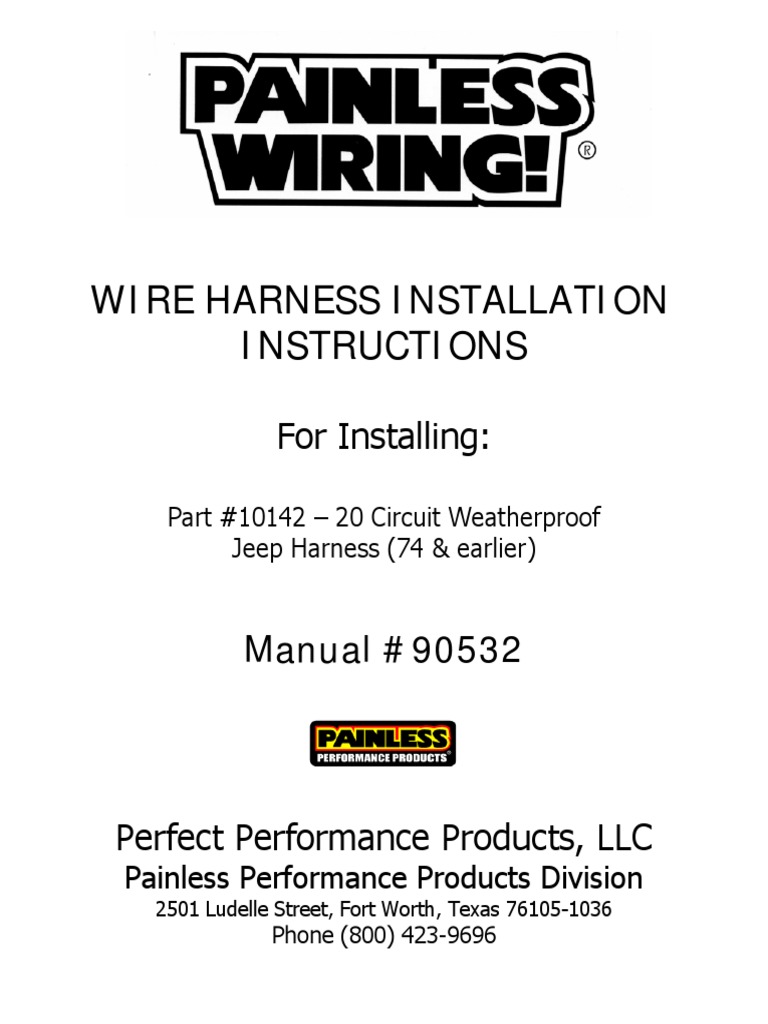 Wire Harness Installation Instructions: For Installing | PDF ...