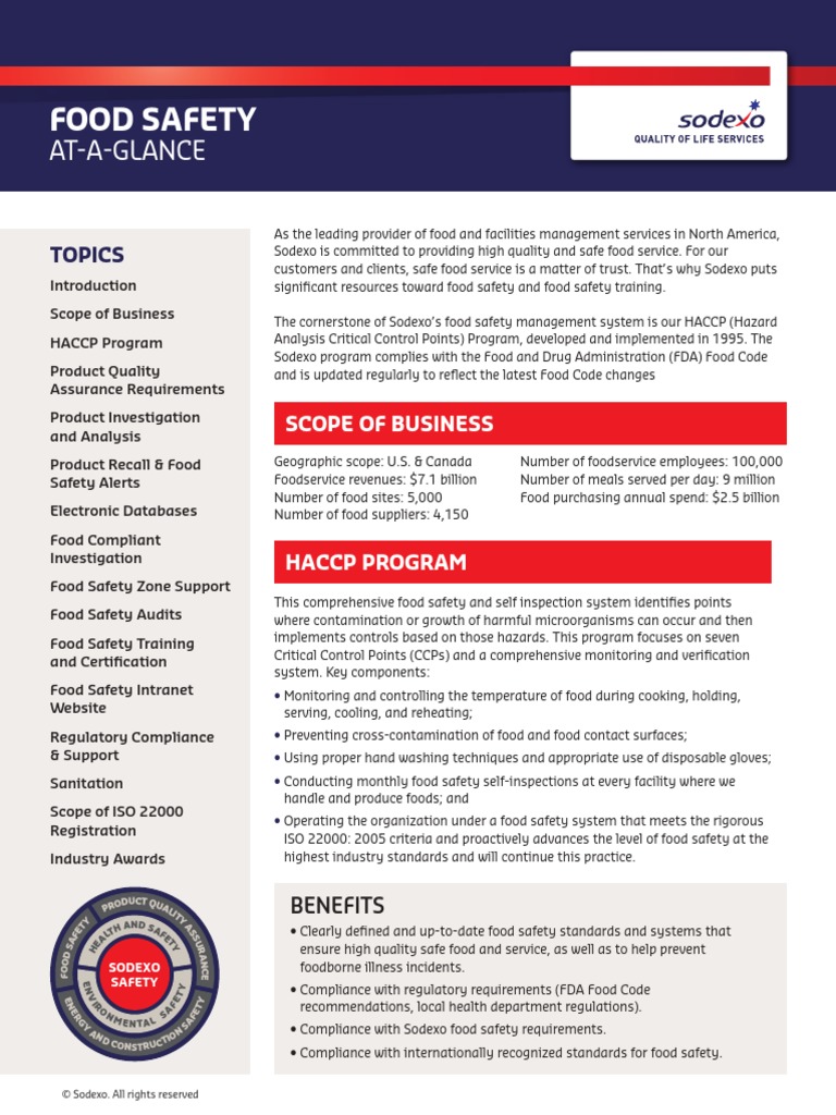 Food Safety at A Glance | PDF | Foodborne Illness | Hazard Analysis And ...