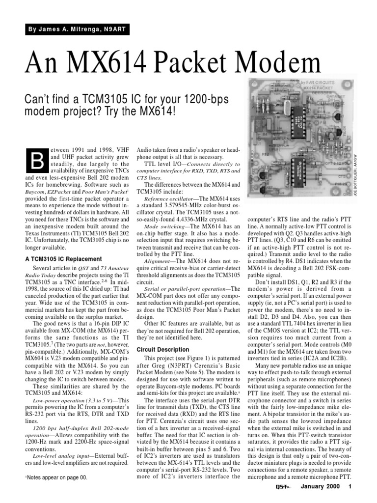 MX614 Packet Modem | PDF | Electricity | Equipment