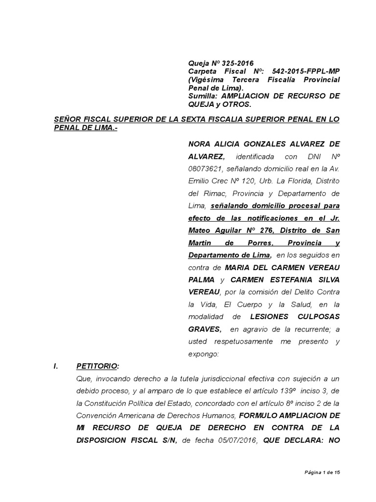 Ampliacion Recurso De Queja 07 06 2017 Doc Debido Al Proceso Juez