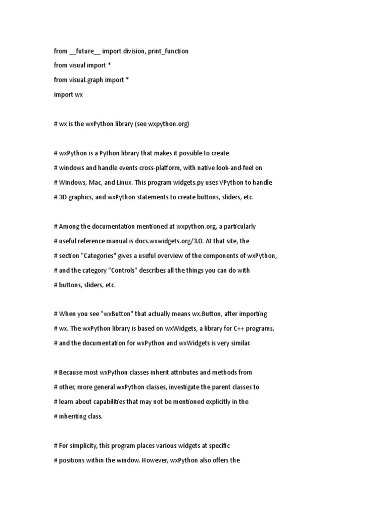 Create 3D Graphics and Widgets with VPython and wxPython | PDF | Python ...