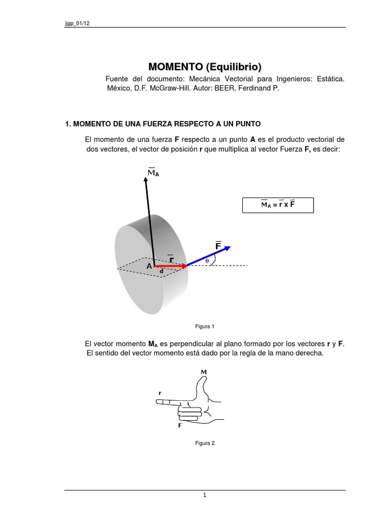 Momento o Torques, CG y reacciones.pdf | Vector Euclidiano | Esfuerzo ...
