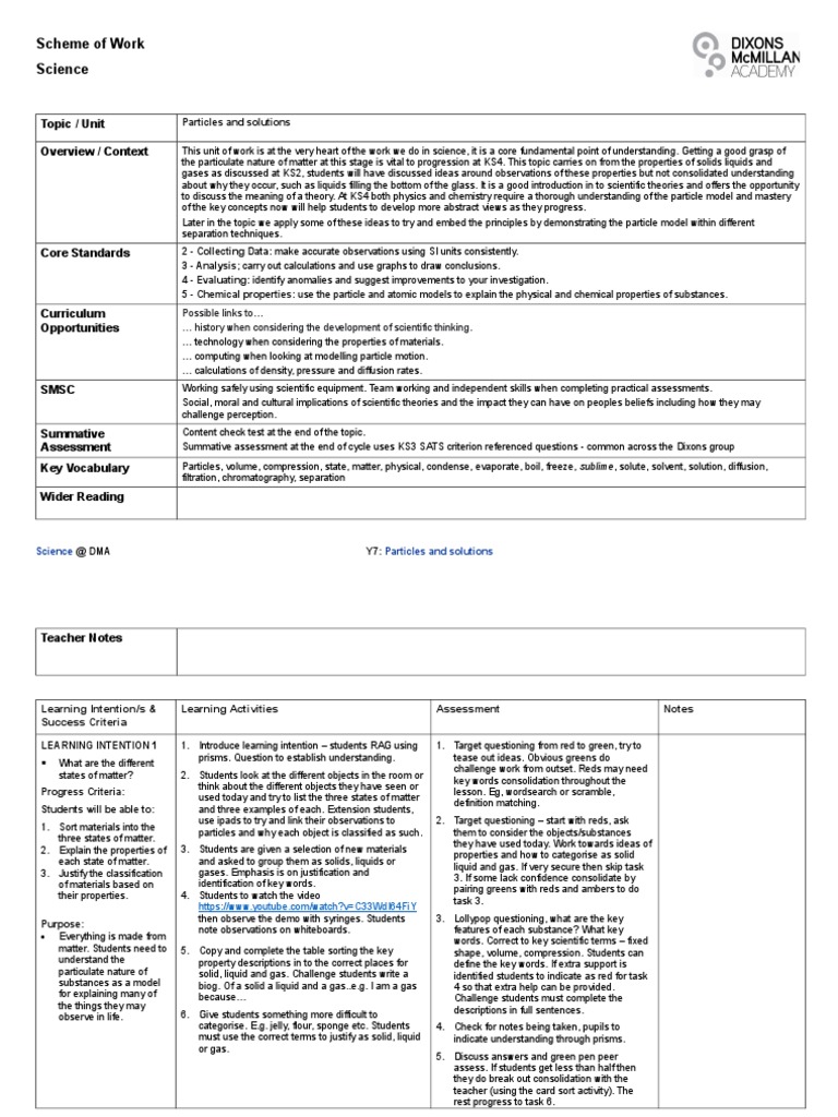 Particles and Solutions | PDF | Matter | Gases