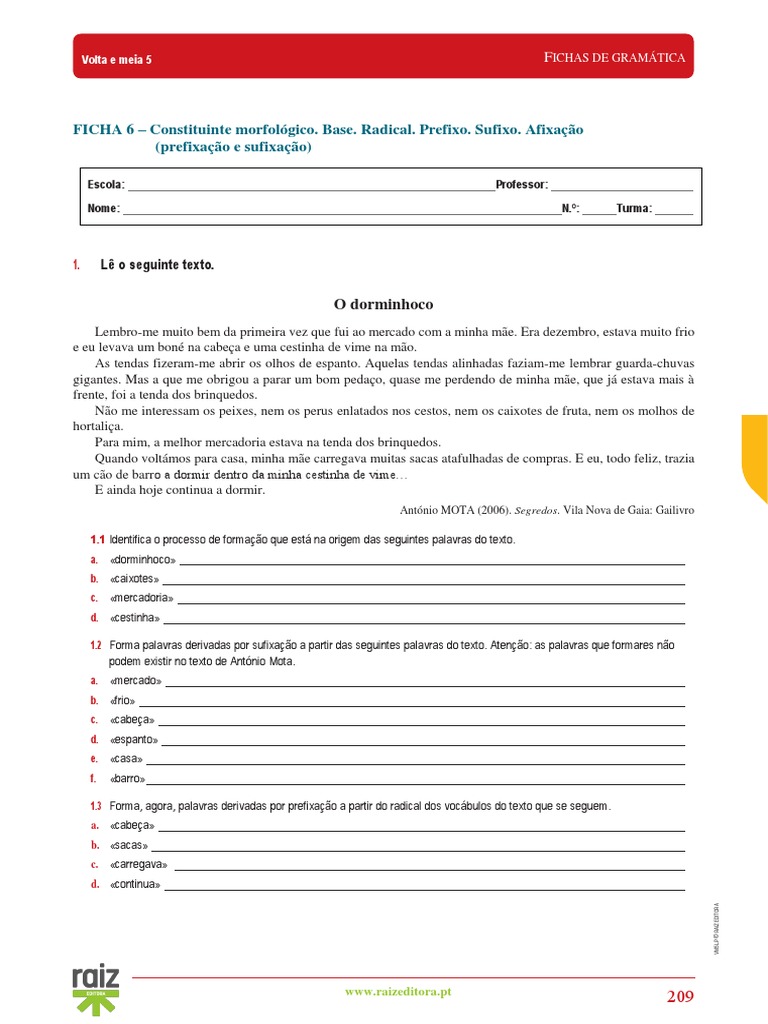 Prefixação e Sufixação 6 | PDF | Tipologia linguística | Linguística