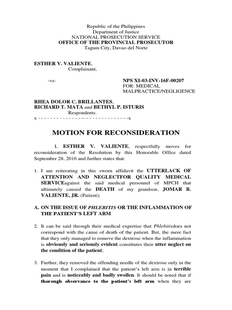 Motion For Reconsideration | PDF | Common Law | Government