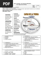 Prueba de Las Capas de La Tierra. Con Respuestas | PDF | Tierra | Suelo