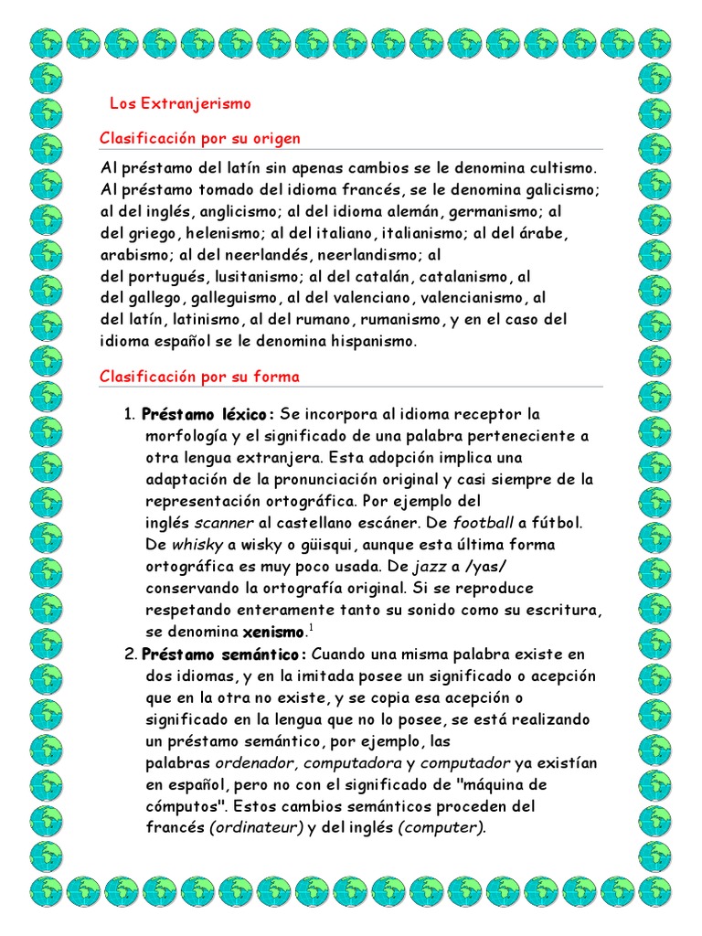Los Extranjerismo | PDF | Lengua española | Palabra