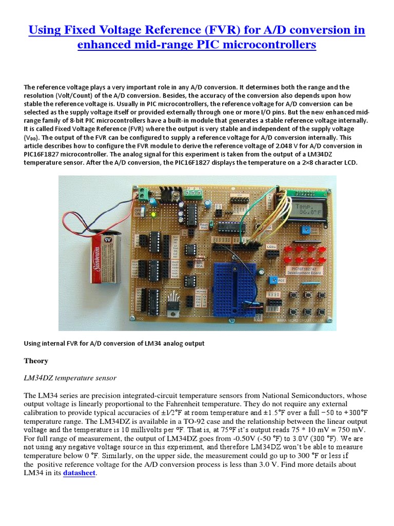 FVR for A/D Conversion in PIC16F1827 | PDF | Analog To Digital Converter | Microcontroller