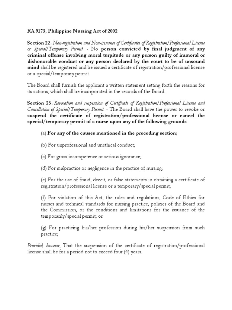 Grounds for Nursing License Revocation | PDF | Lawsuit | Justice