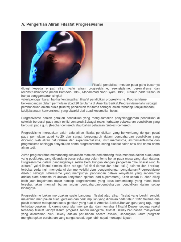 Aliran Progresivisme | PDF