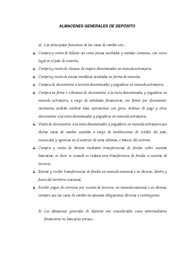 Almacenes Generales de Depósito | PDF