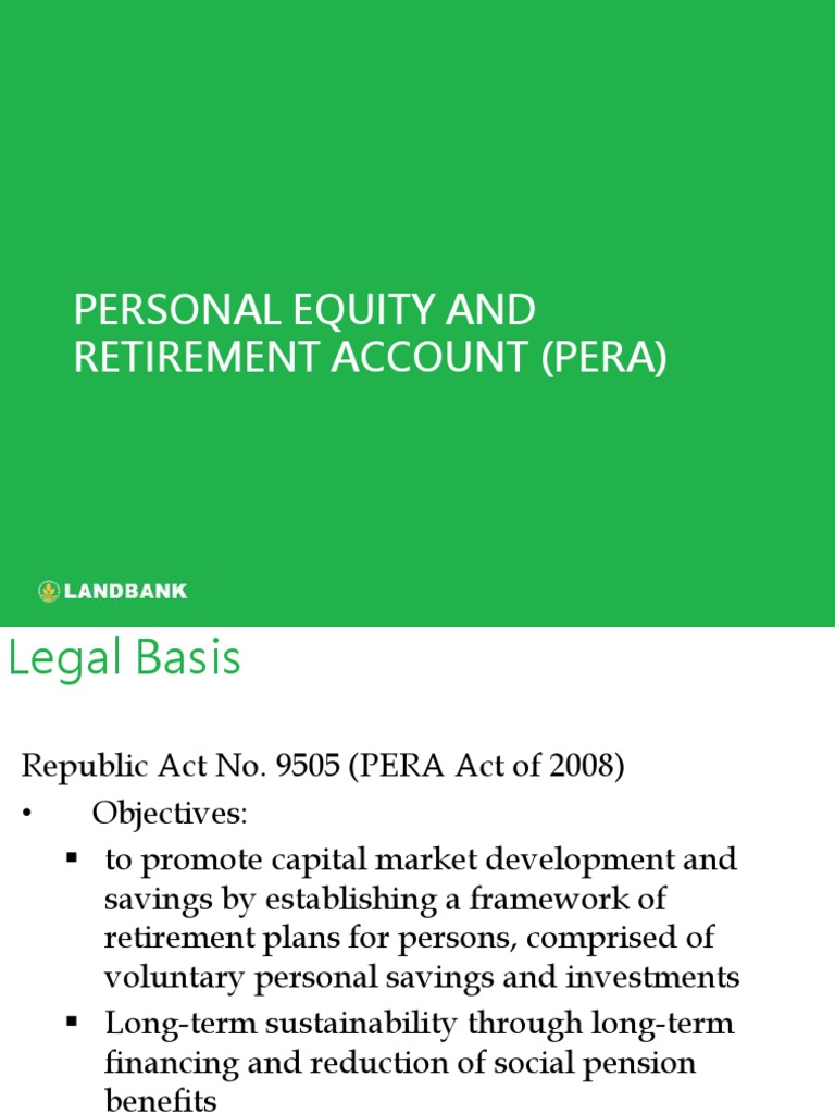 Personal Equity and Retirement Account (Pera) | PDF | Pension | U.S ...