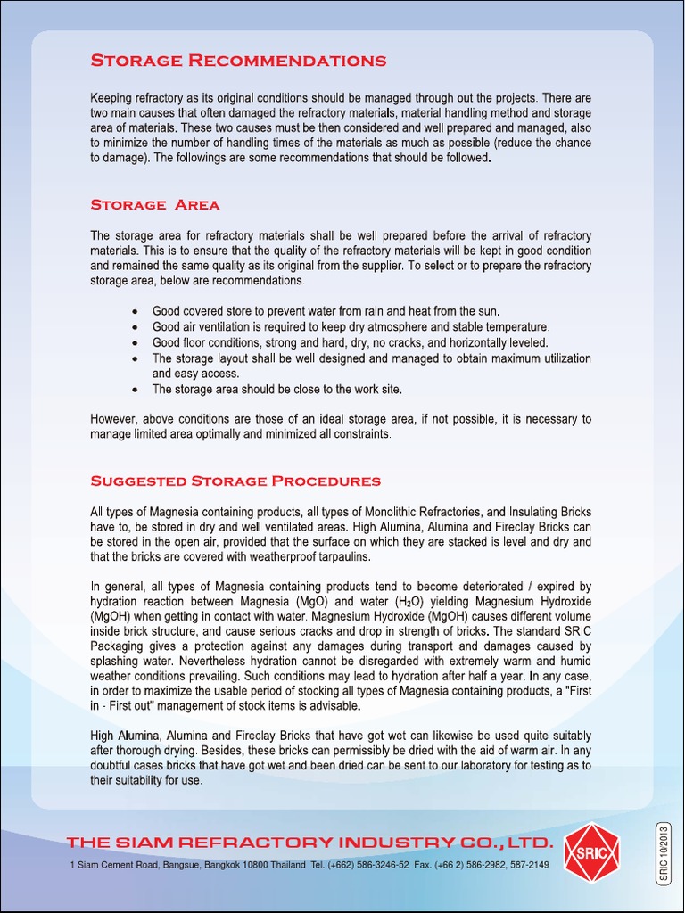 The Siam Refractory Industry Co., LTD | PDF
