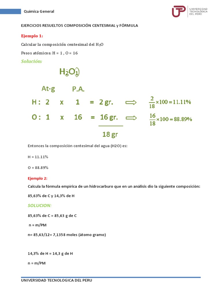 Ejercicios Resueltos-Composicion Centesimal