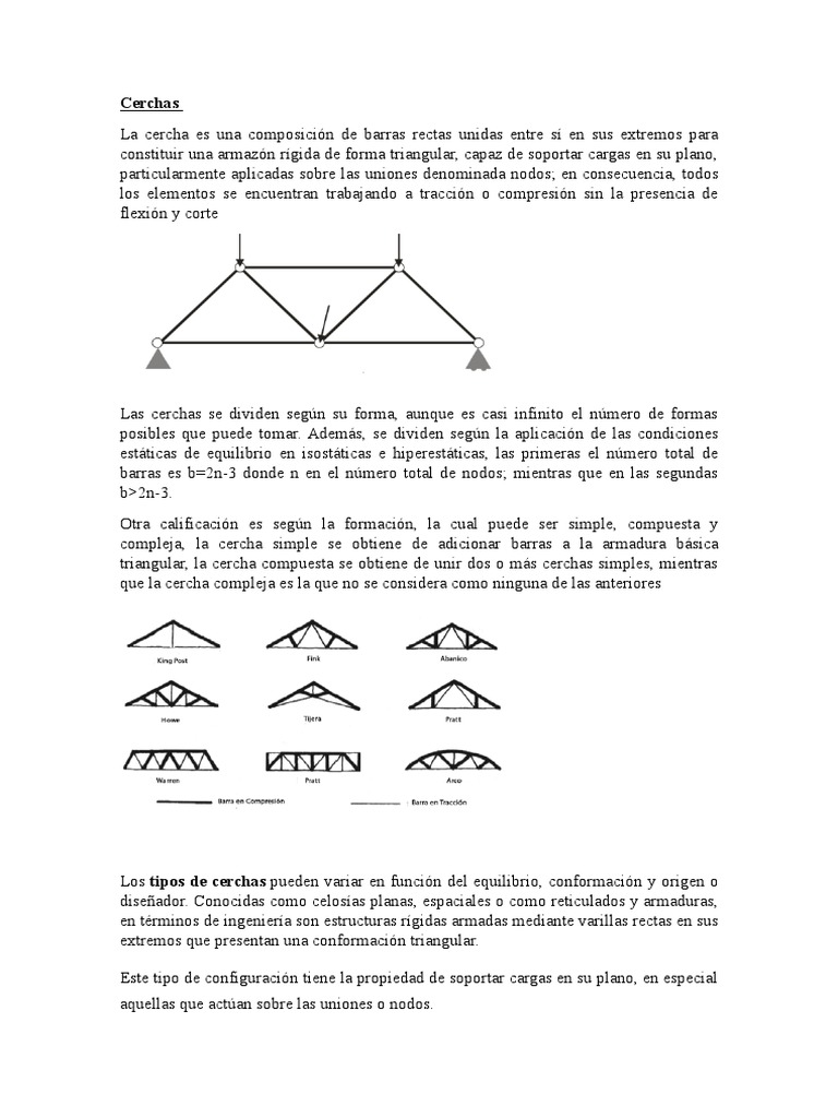 Tipos y Clasificación de Cerchas | PDF | Braguero | Science