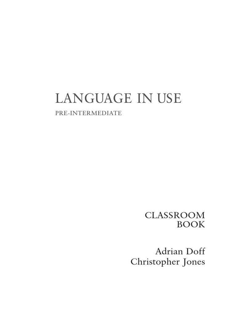 Language in Use: Classroom Book | PDF | Languages | Language Arts ...