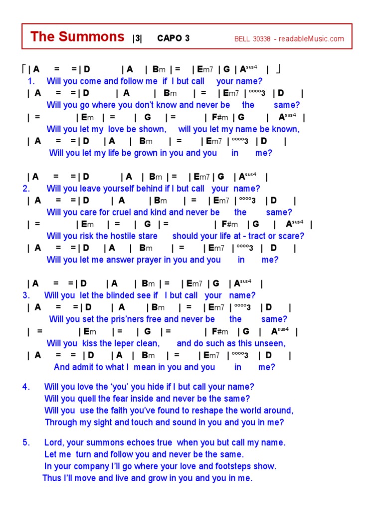 The Summons: A Call to Follow | PDF