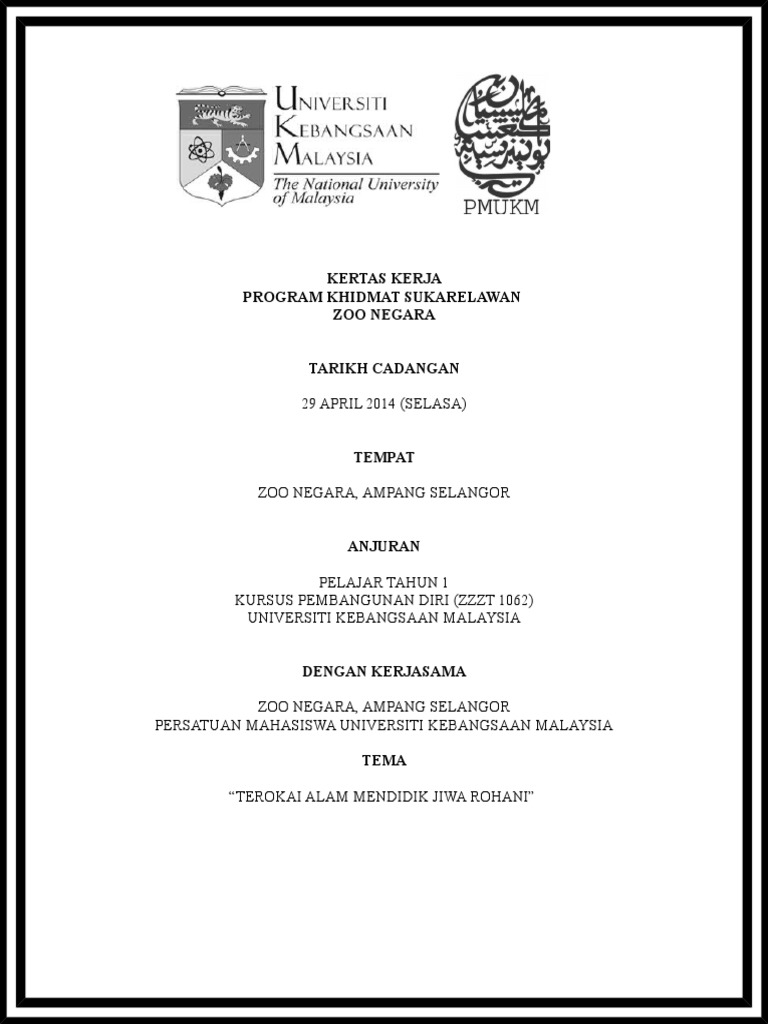 Kertas Kerja Zoo Negara | PDF
