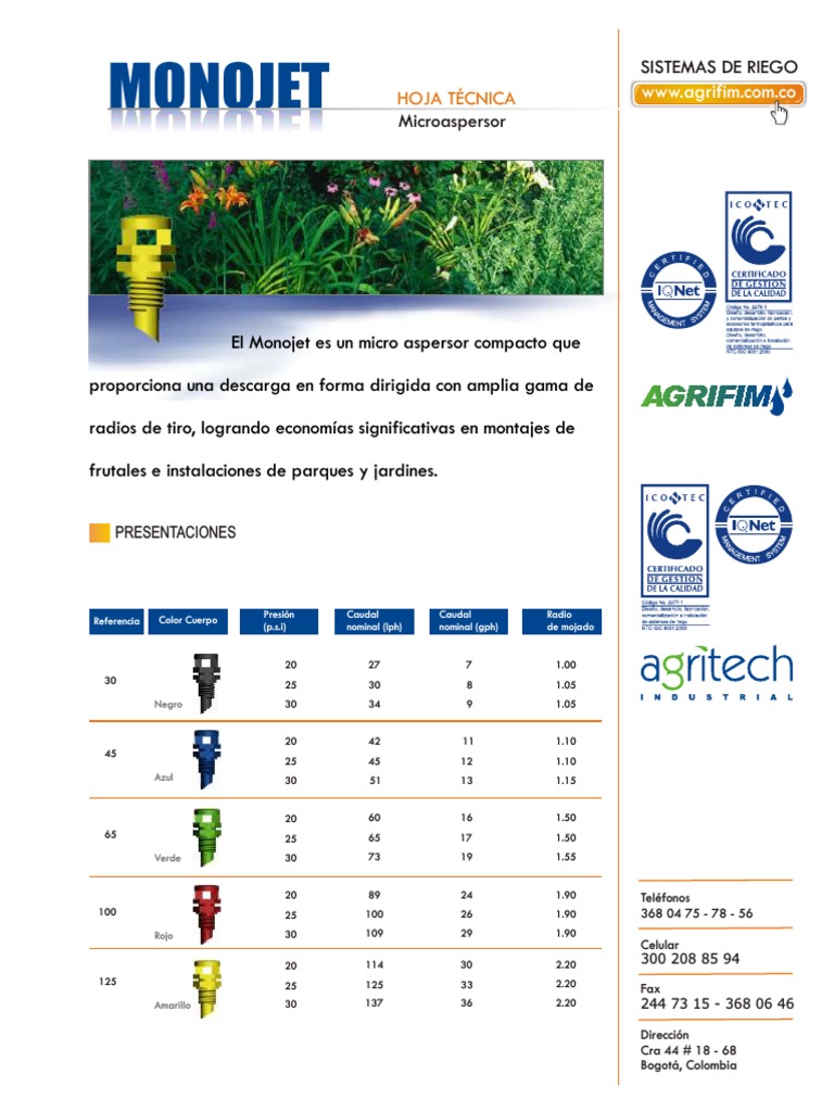 Mono Jet | PDF | Riego | Agua