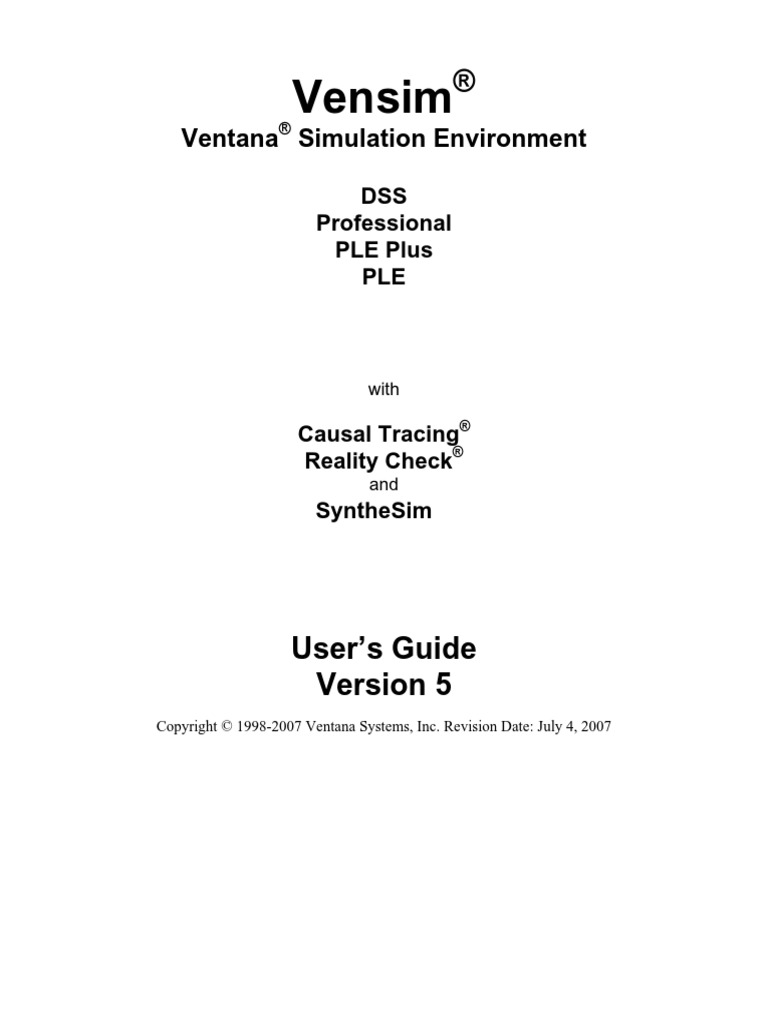Vensim Guide 5th | Download Free PDF | Menu (Computing) | Sensitivity Analysis