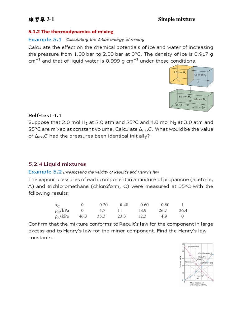 Thermodynamics of Simple Mixtures | PDF | Solution | Vapor