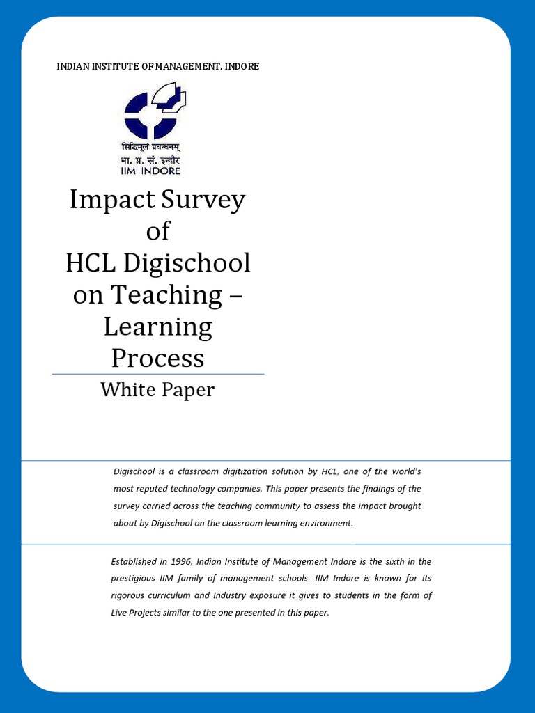 IIM Indore White Paper | PDF | Educational Technology | Teachers