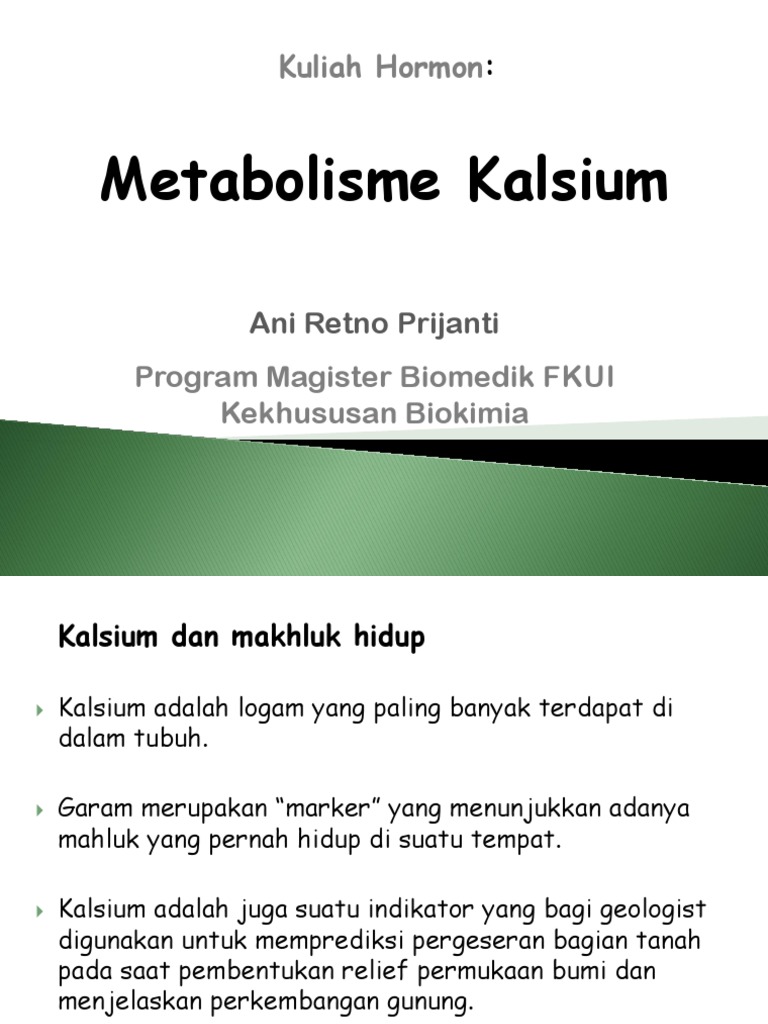 Regulasi Metabolisme Kalsium oleh Hormon | PDF