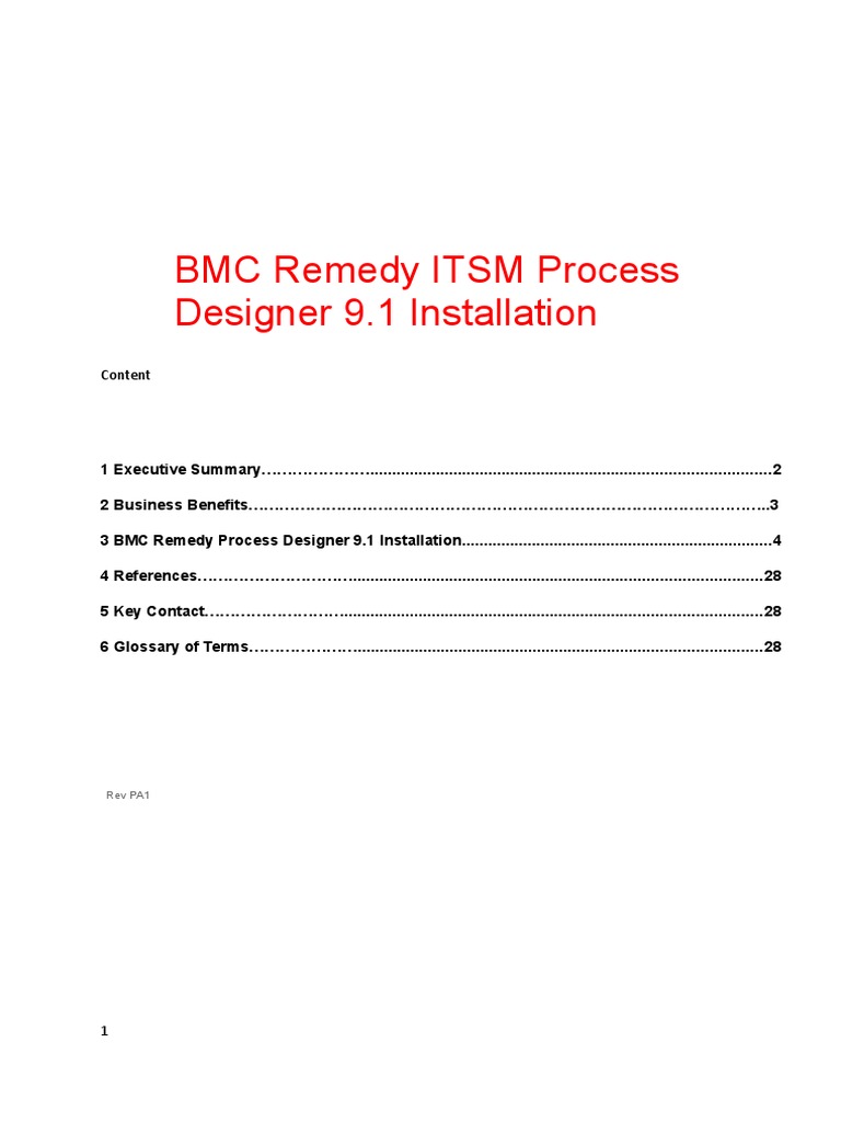 BMC Remedy ITSM Process Designer 9.1 Installation - ShailyGulati | PDF ...