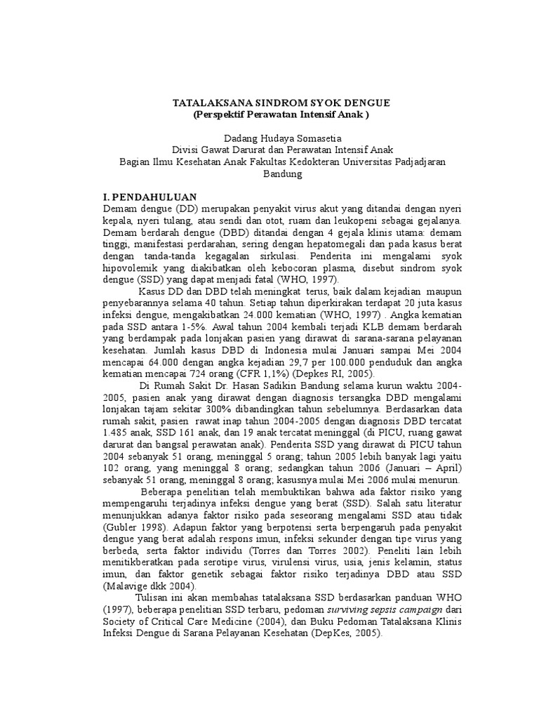 Tatalaksana DSS - Intensive Care Perspective 1 | PDF